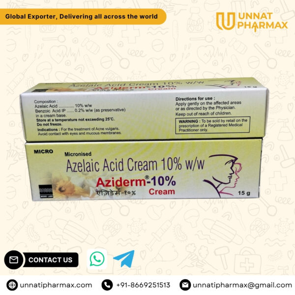 Aziderm 10% Gel –Azelaic Acid Cream for Acne & Pigmentation